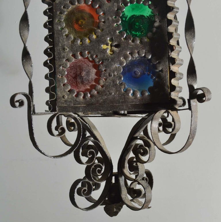 Venetian Lantern with Colored Murano Glass Disks, Late 19th Century For ...