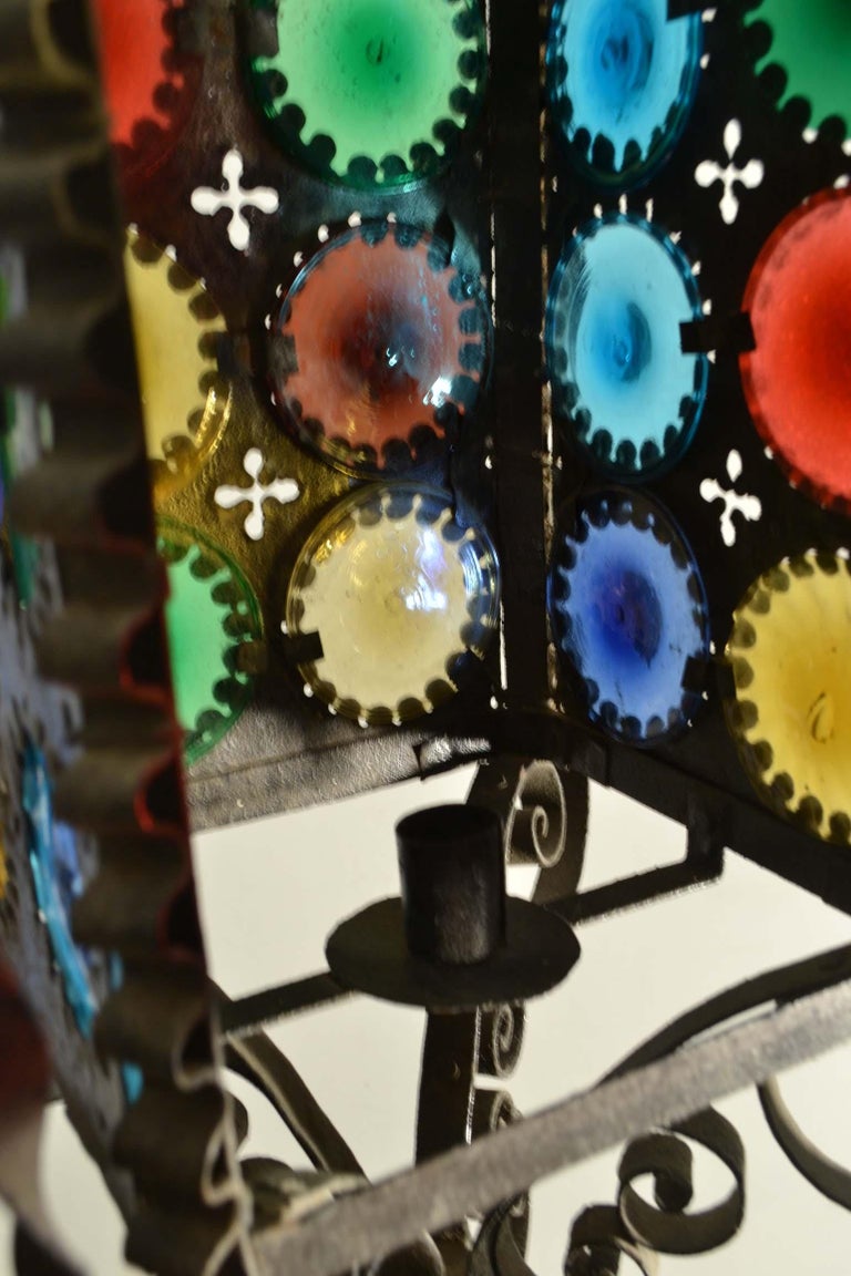 Venetian Lantern with Colored Murano Glass Disks, Late 19th Century For ...
