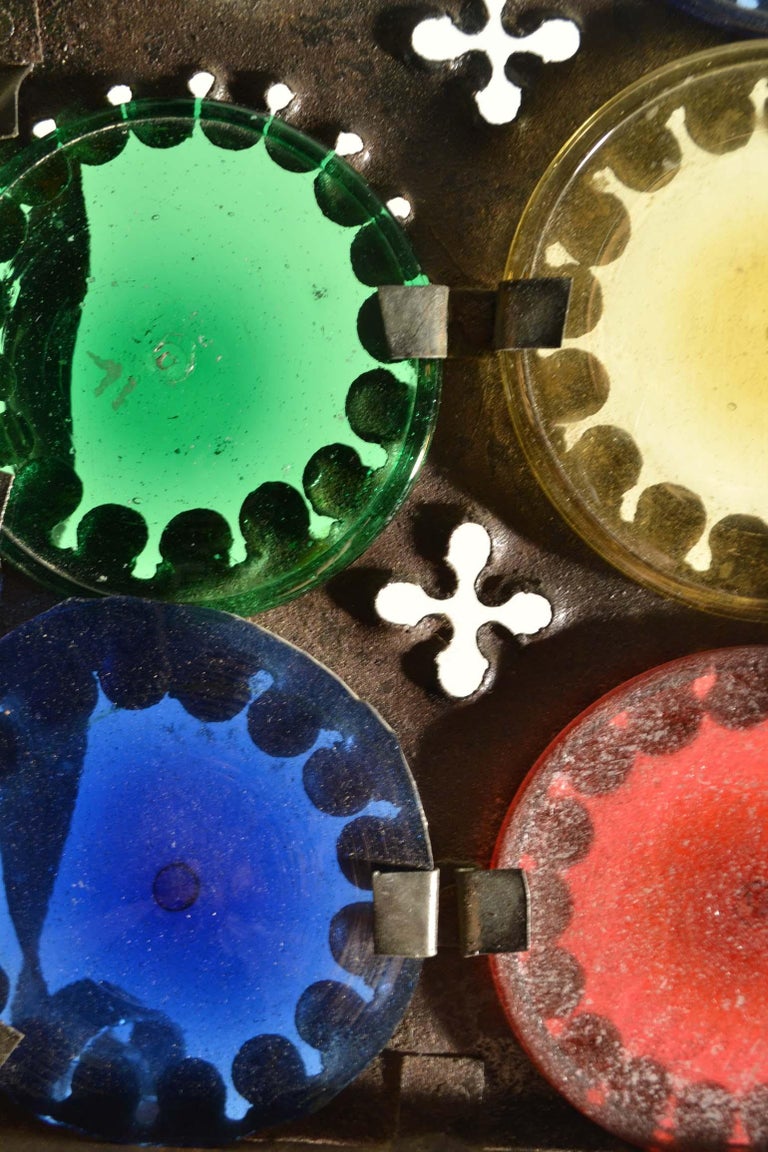 Venetian Lantern with Colored Murano Glass Disks, Late 19th Century For ...
