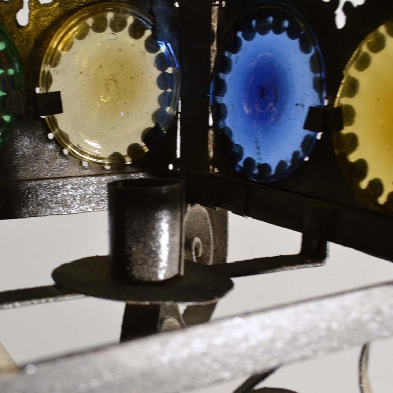 Venetian Lantern with Colored Murano Glass Disks, Late 19th Century For ...