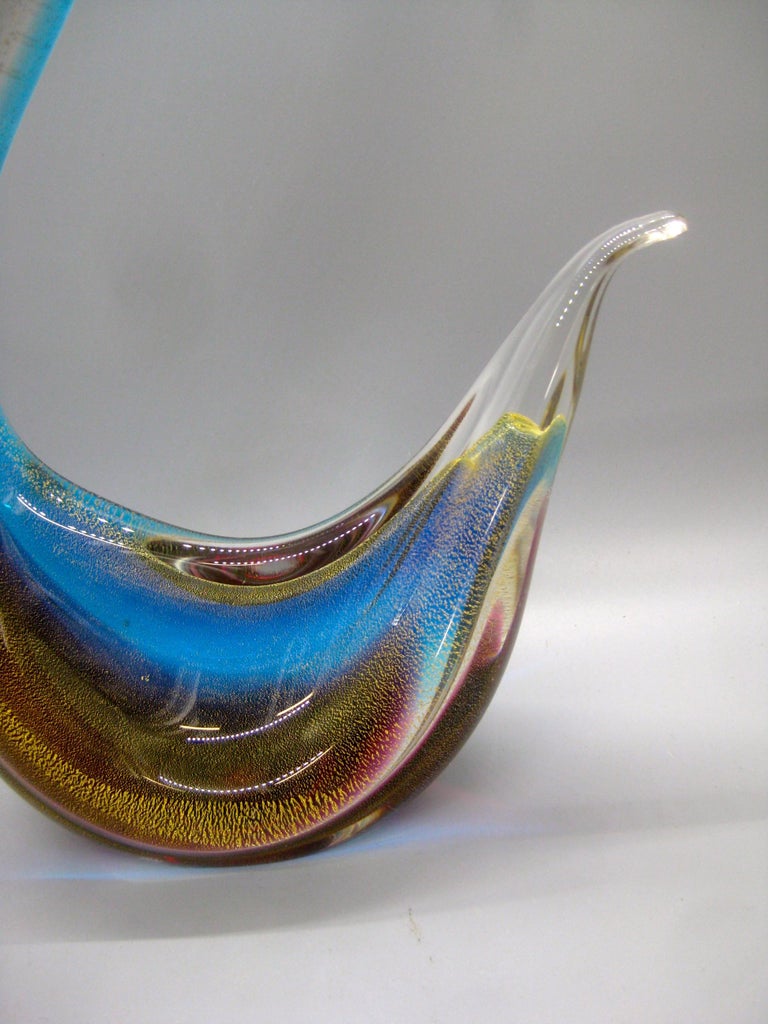 Venetian Murano Formia Italian Sommeroso Vetri Art Glass Swan Sculpture ...