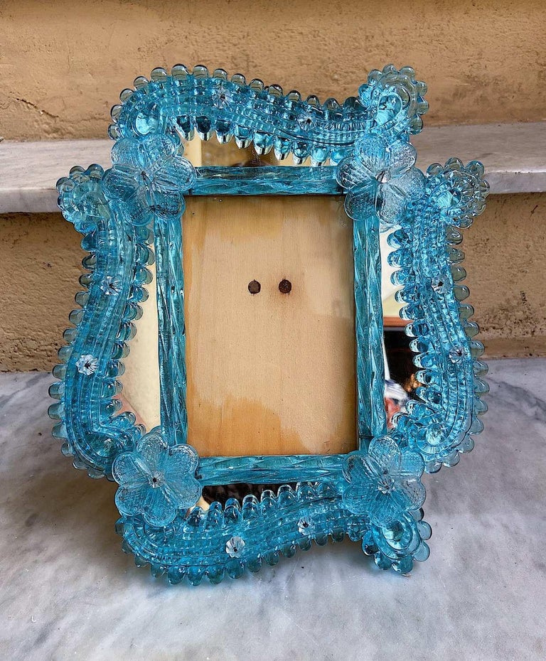 Venetian Murano Glass Floral Photo Frame, 1950 For Sale at 1stDibs