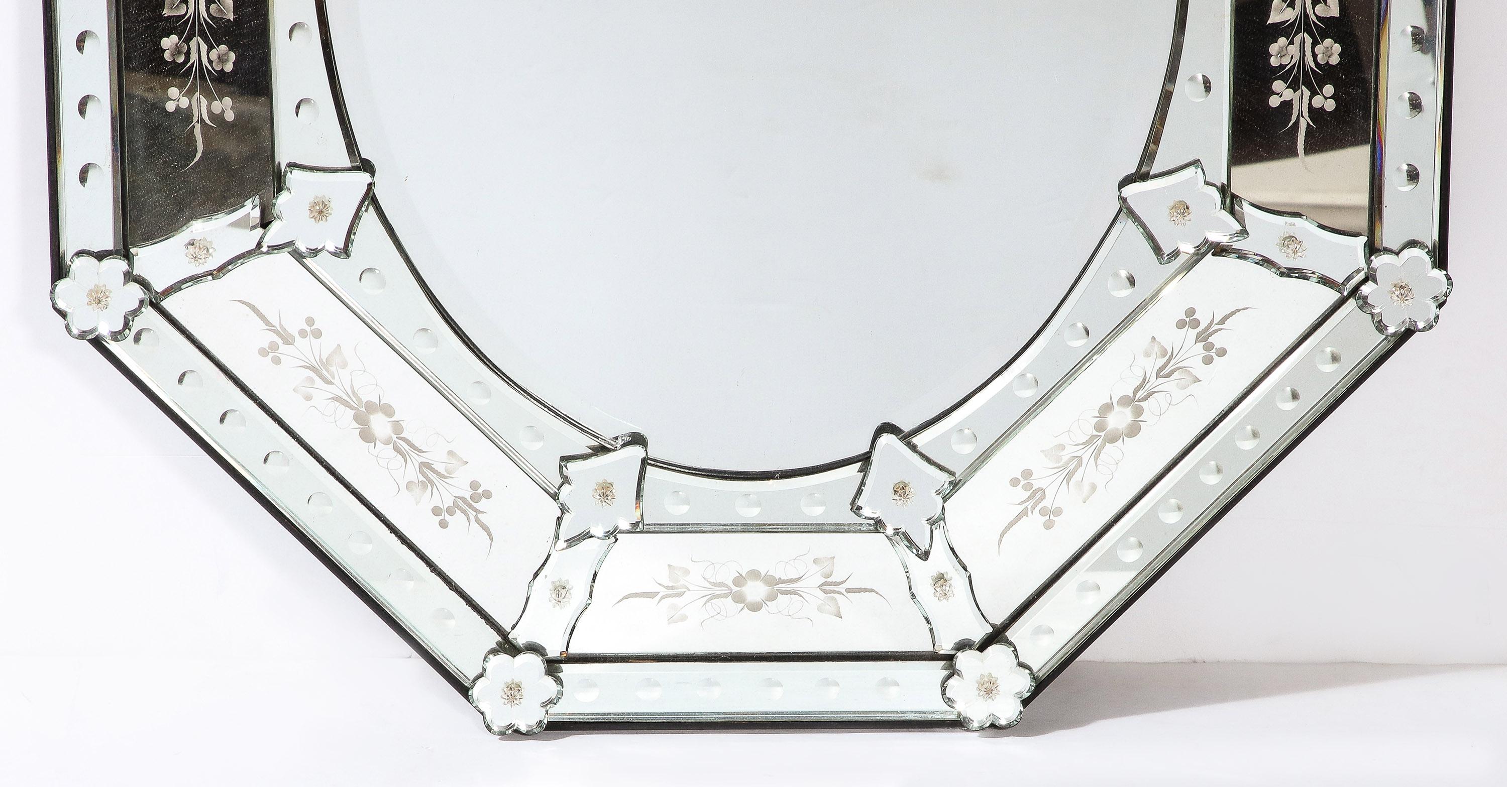 Venetian Octagonal Mirror For Sale at 1stDibs