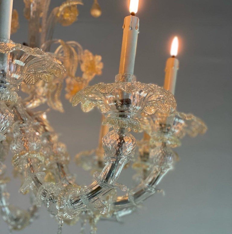 Venetian Rezzonico Chandelier In Golden Murano Glass 12 Arms Of Light ...