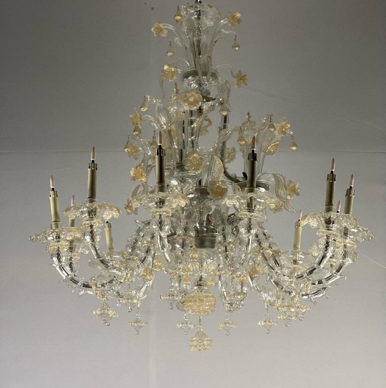 Venetian Rezzonico Chandelier In Golden Murano Glass 12 Arms Of Light ...