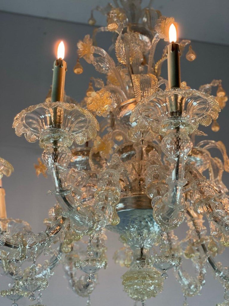 Venetian Rezzonico Chandelier In Golden Murano Glass 12 Arms Of Light ...