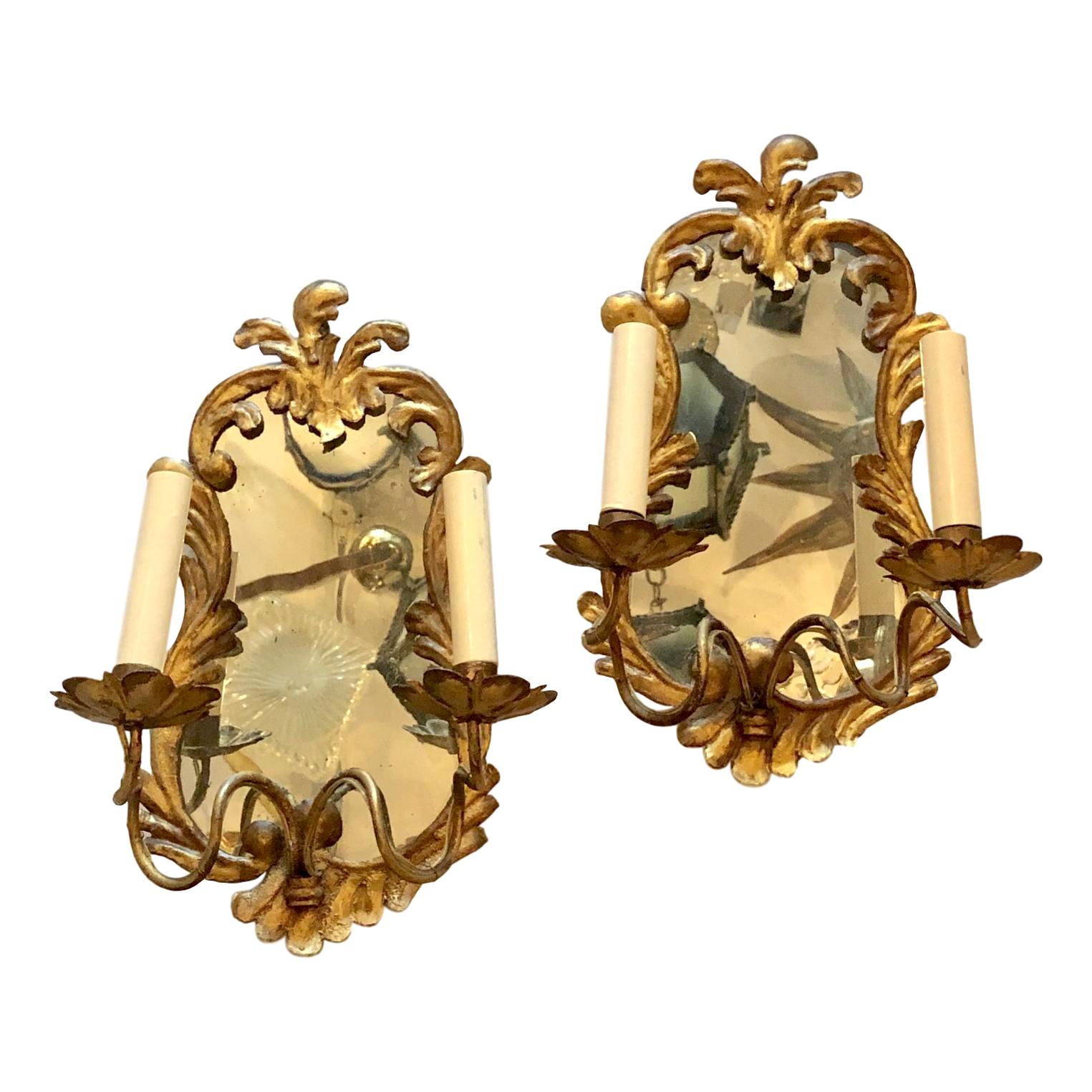 2000s Art Deco Style Cast Brass Single Arm Sconce with Ribbed Backplate ...