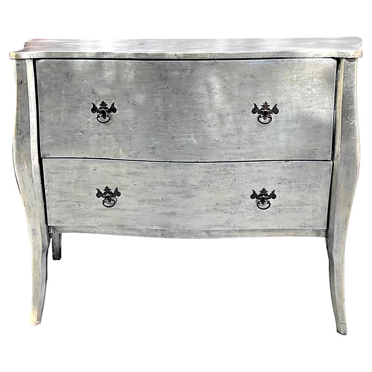 Venetian Silver Leaf Chest of Drawers For Sale at 1stDibs