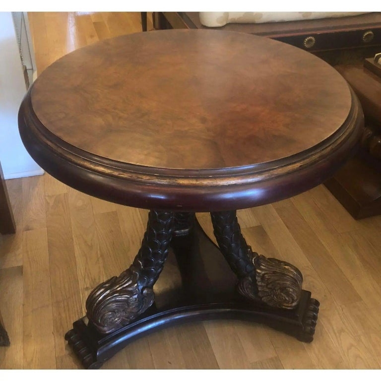 Venetian Style Serpent or Dolphin Leg Round Occasional or Center Table ...