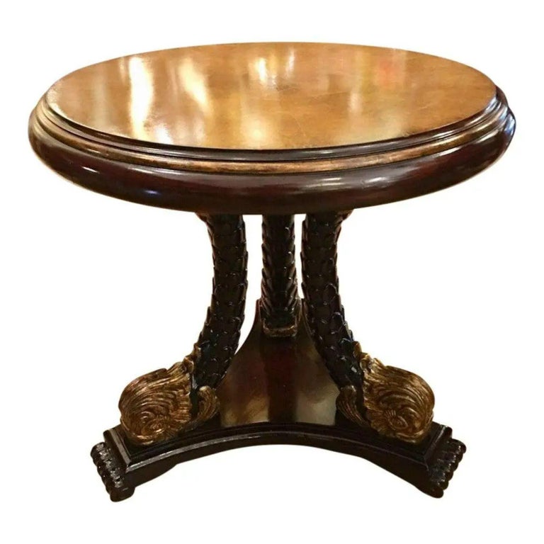 Venetian Style Serpent or Dolphin Leg Round Occasional or Center Table ...
