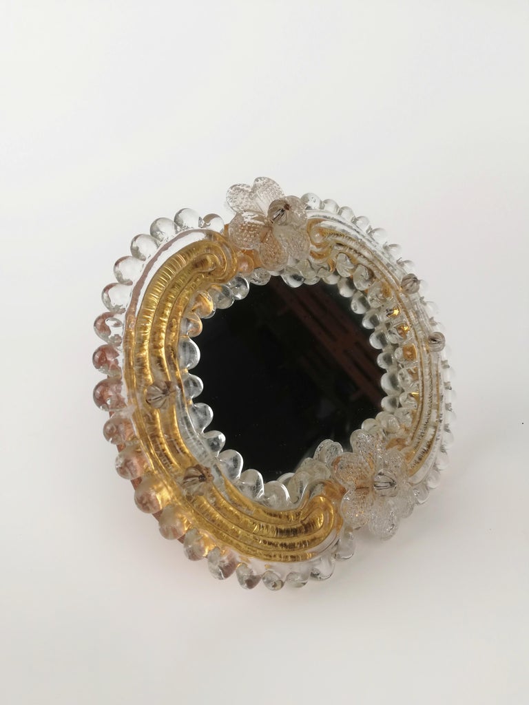 Venetian Table Mirror in Murano Glass by Archimede Seguso, Italy, 1950s ...