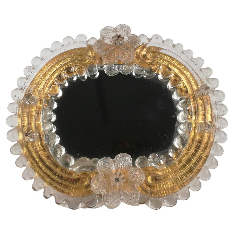 Venetian Table Mirror in Murano Glass by Archimede Seguso, Italy, 1950s ...