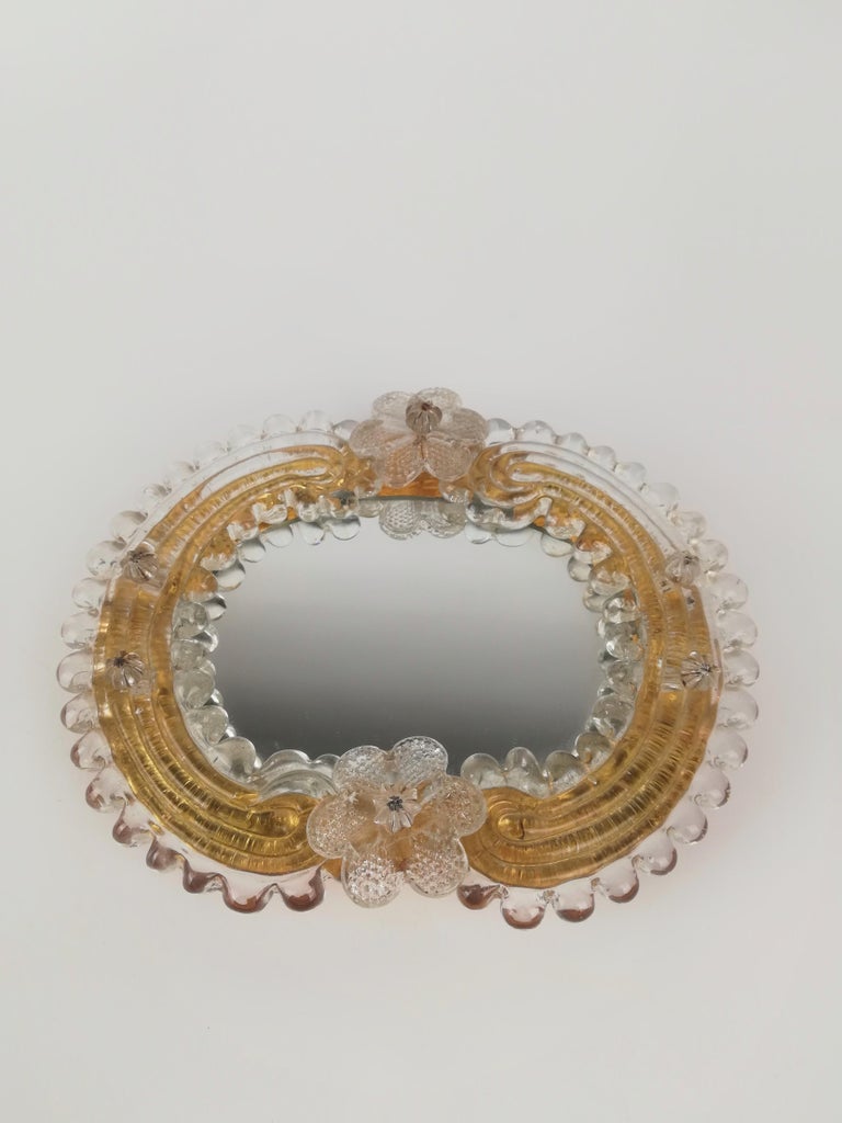 Venetian Table Mirror in Murano Glass by Archimede Seguso, Italy, 1950s ...