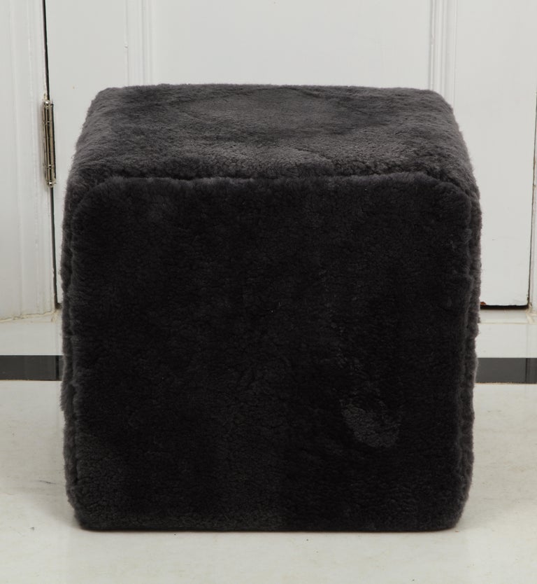 Venfield Custom Pair of Shearling Cube Foot Stools/Ottoman For Sale at ...