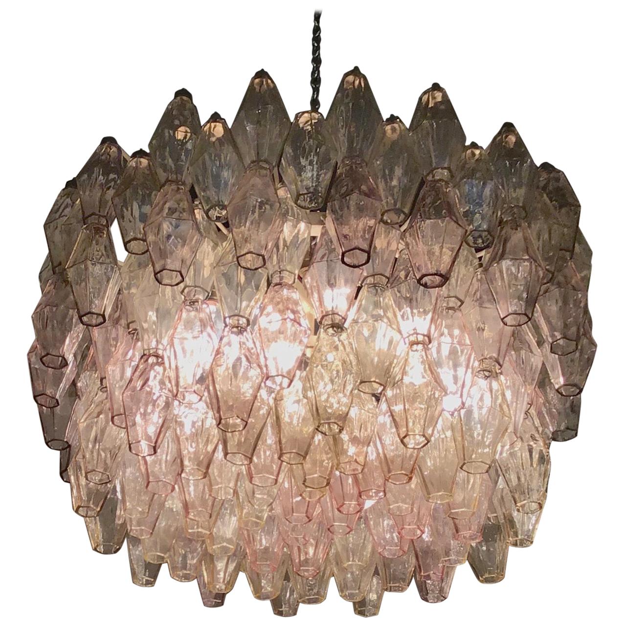 Venini Carlo Scarpa Chandelier Murano Glass Brass Poliedri, 1950, Italy ...