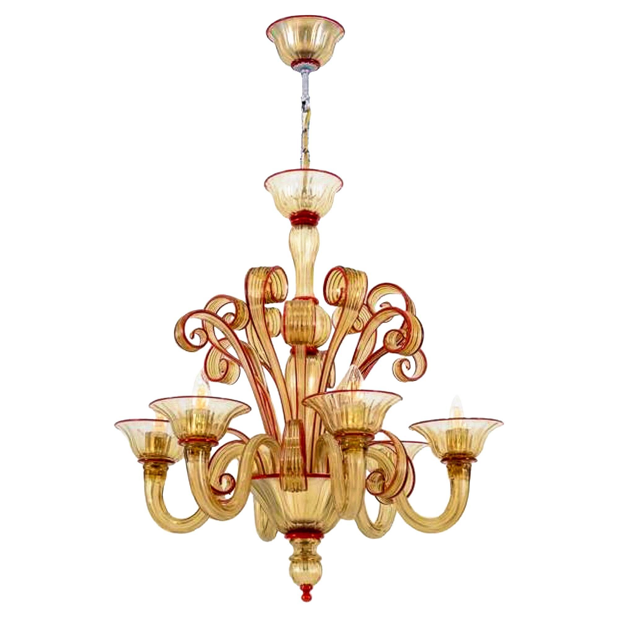Lustre vintage en cristal de Murano dans le style de Venini, Italie ...