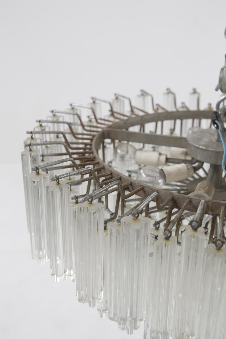 Venini Eclectic Glass and Iron Chandelier For Sale at 1stDibs