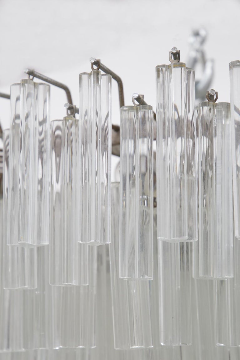 Venini Eclectic Glass and Iron Chandelier For Sale at 1stDibs