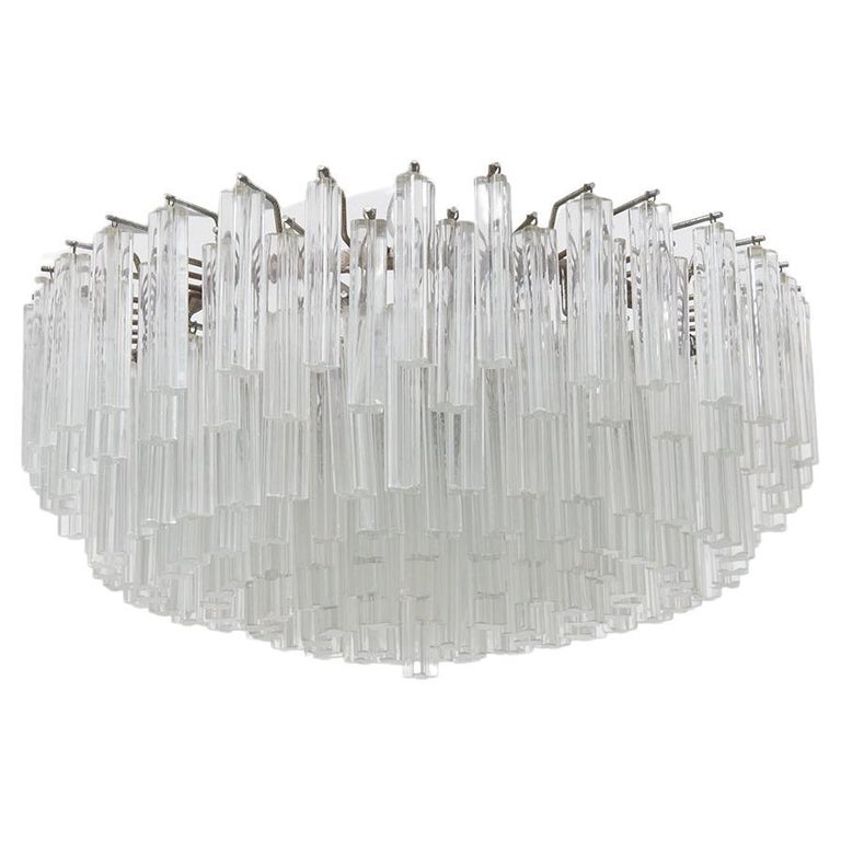 Venini Eclectic Glass and Iron Chandelier For Sale at 1stDibs