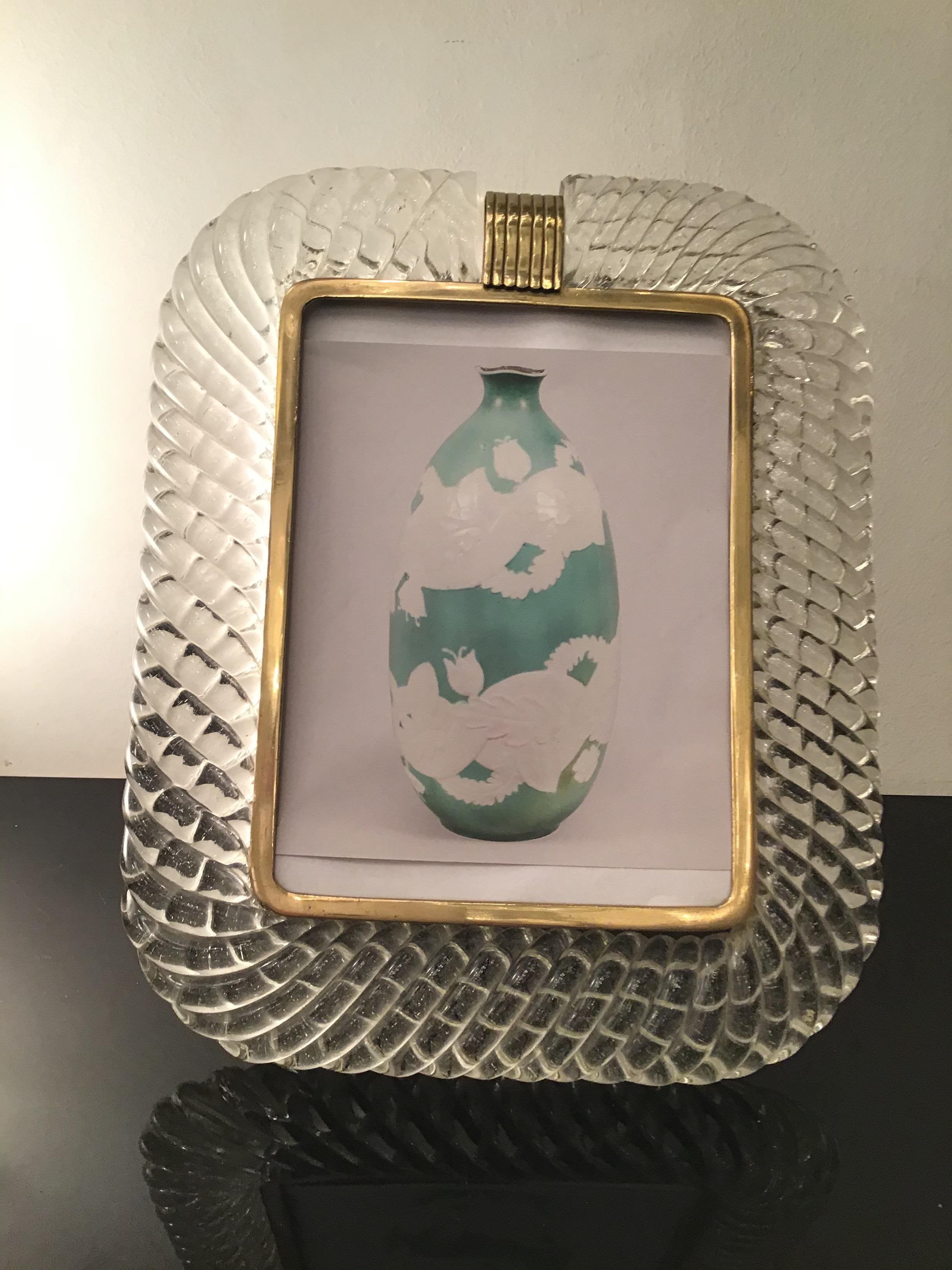 Venini Frame Brass Murano Glass 1940 Italy at 1stDibs