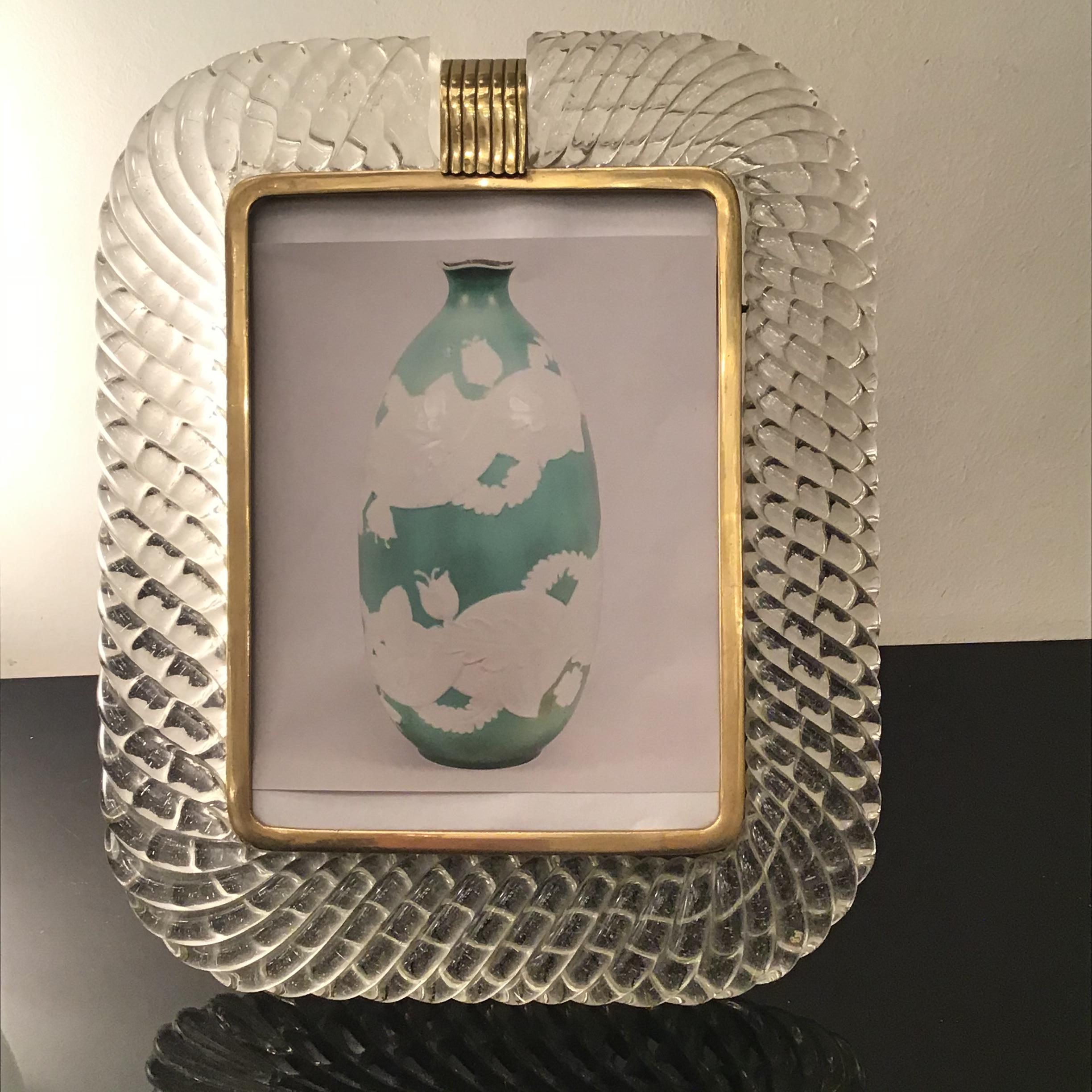 Venini Frame Brass Murano Glass 1940 Italy at 1stDibs