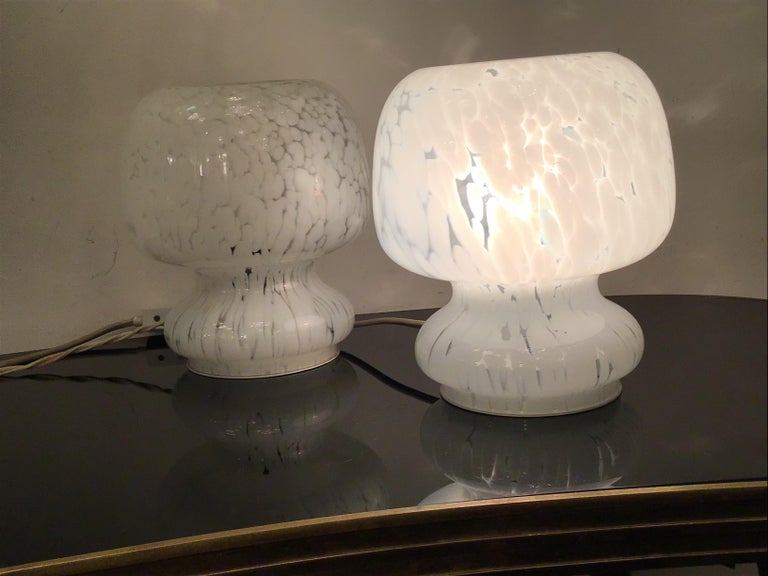 Venini Mazzega Table Lamps Murano Glass Metal 1960 Italy at 1stDibs
