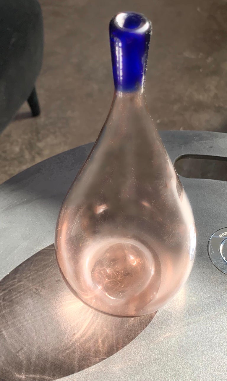 Venini Murano Glass Bottles, Incalmo Two-Toned Neck Vases, Set of Three ...