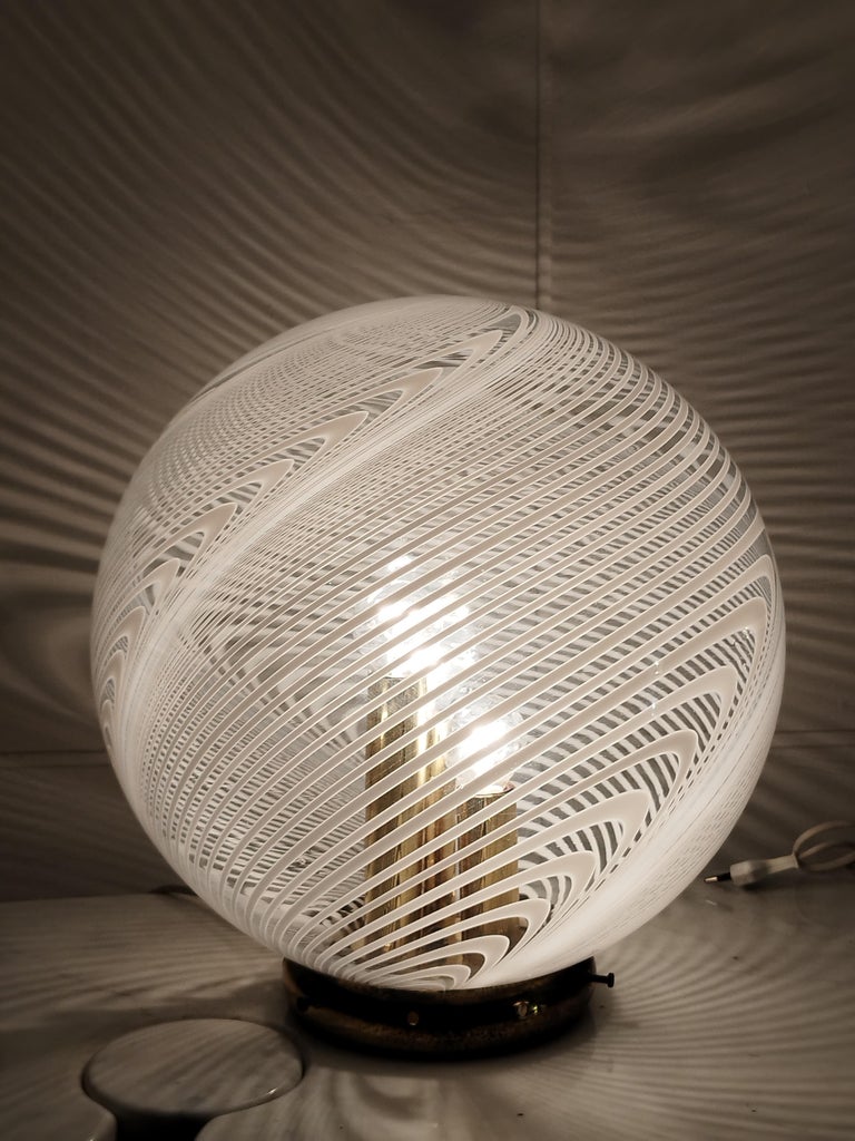Venini Murano Glass Sphere Table Lamp, Italy 1970s For Sale at 1stDibs