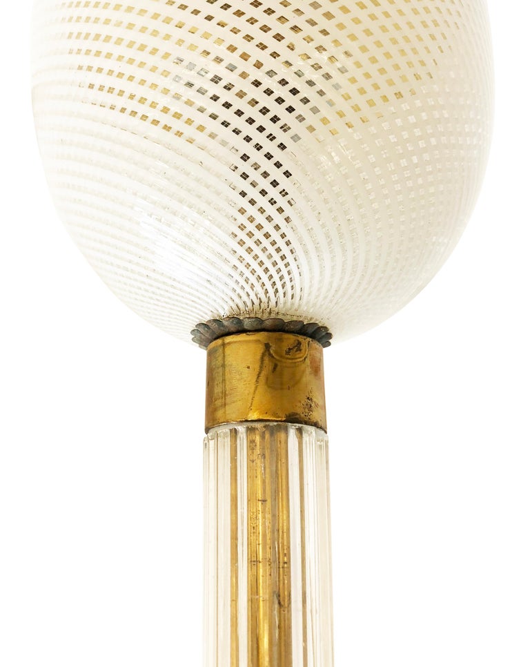 Venini "Reticello" Murano Glass Pendant, Italy, 1940s For Sale at 1stdibs