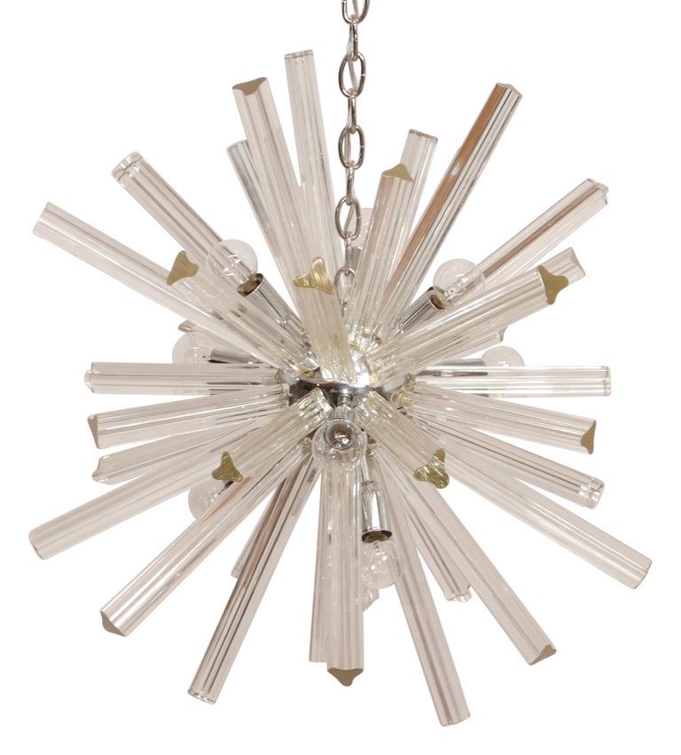 Venini Star Burst Sputnik Style Crystal Chandelier, Italian Mid-20th ...