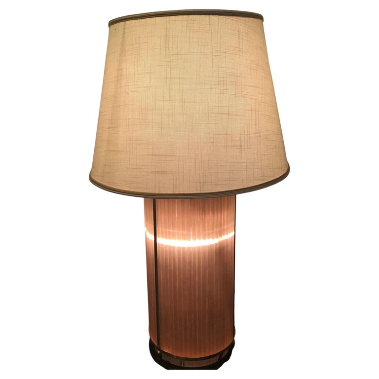 Venini Table Lamp Brass Murano Glass Fabric Lampshade 1960 Italy For ...
