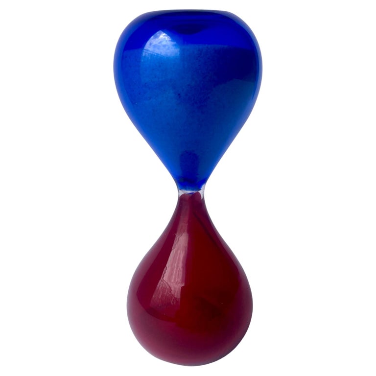 Venini two colours mini Hourglass/clessidre , unsigned For Sale at 1stDibs