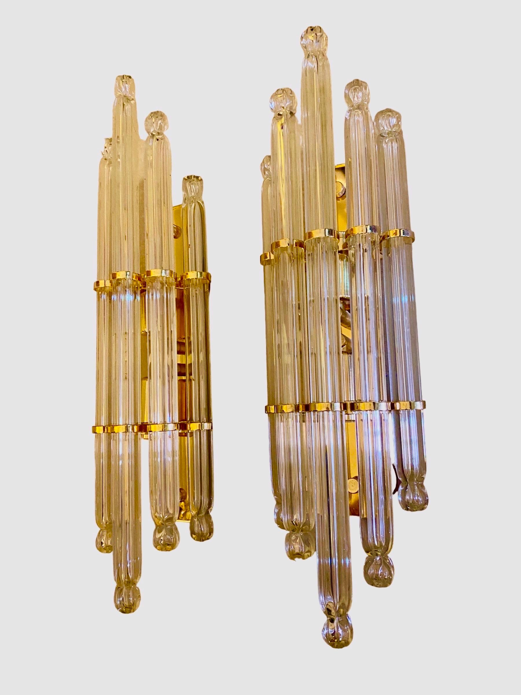 Venini Wall Lighting Glass Murano Pair, Italy 1980 For Sale at 1stDibs