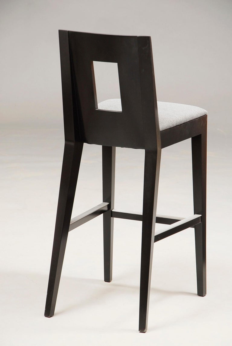 Ventra Bar and Counter Stool, Solid Espresso Stained Maple, Metal Foot ...