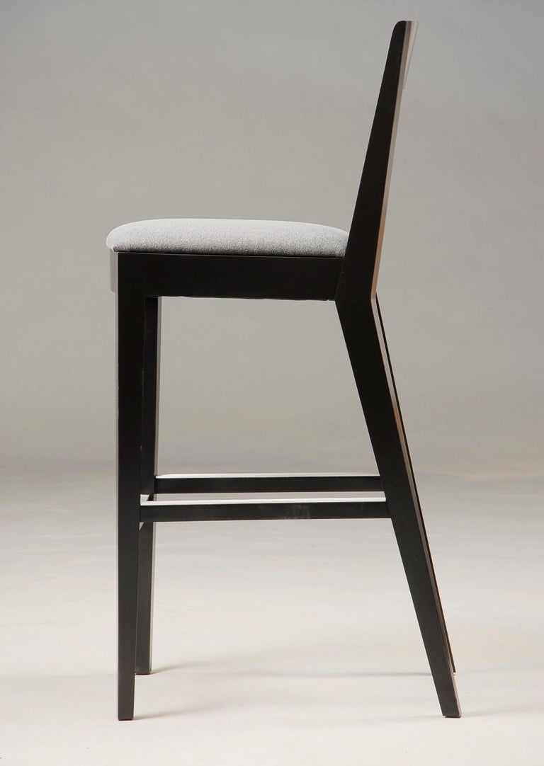 Ventra Bar and Counter Stool, Solid Espresso Stained Maple, Metal Foot ...