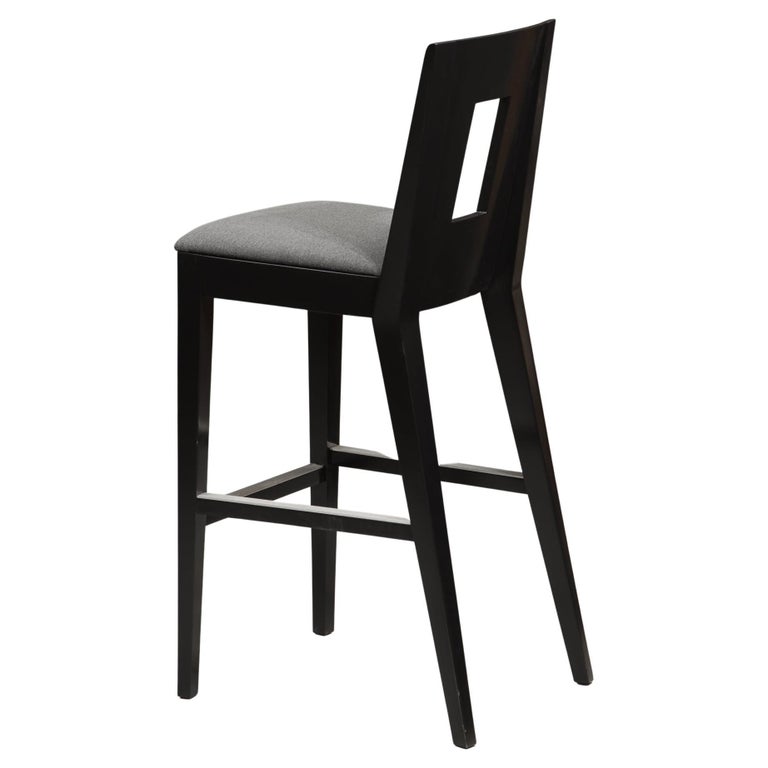 Ventra Bar and Counter Stool, Solid Espresso Stained Maple, Metal Foot ...