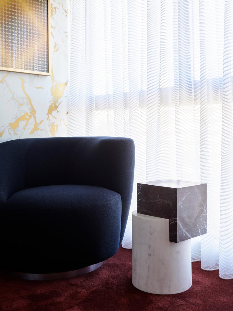 Venturi Side Table Bianco and Merlot by Greg Natale For Sale at 1stDibs