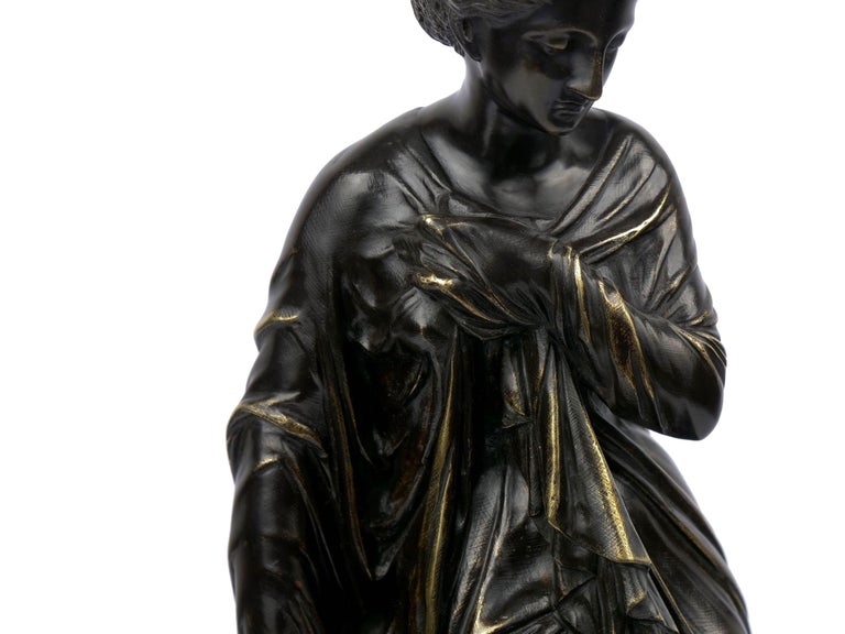 “Venus Bathing” French Antique Bronze Sculpture by Eugene Aizelin at ...