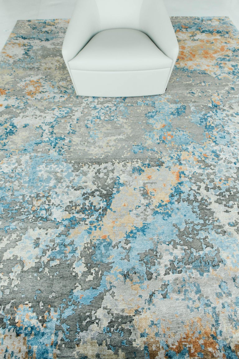 'Venus' Rug Modern Design Bamboo Silk Embossed For Sale at 1stDibs