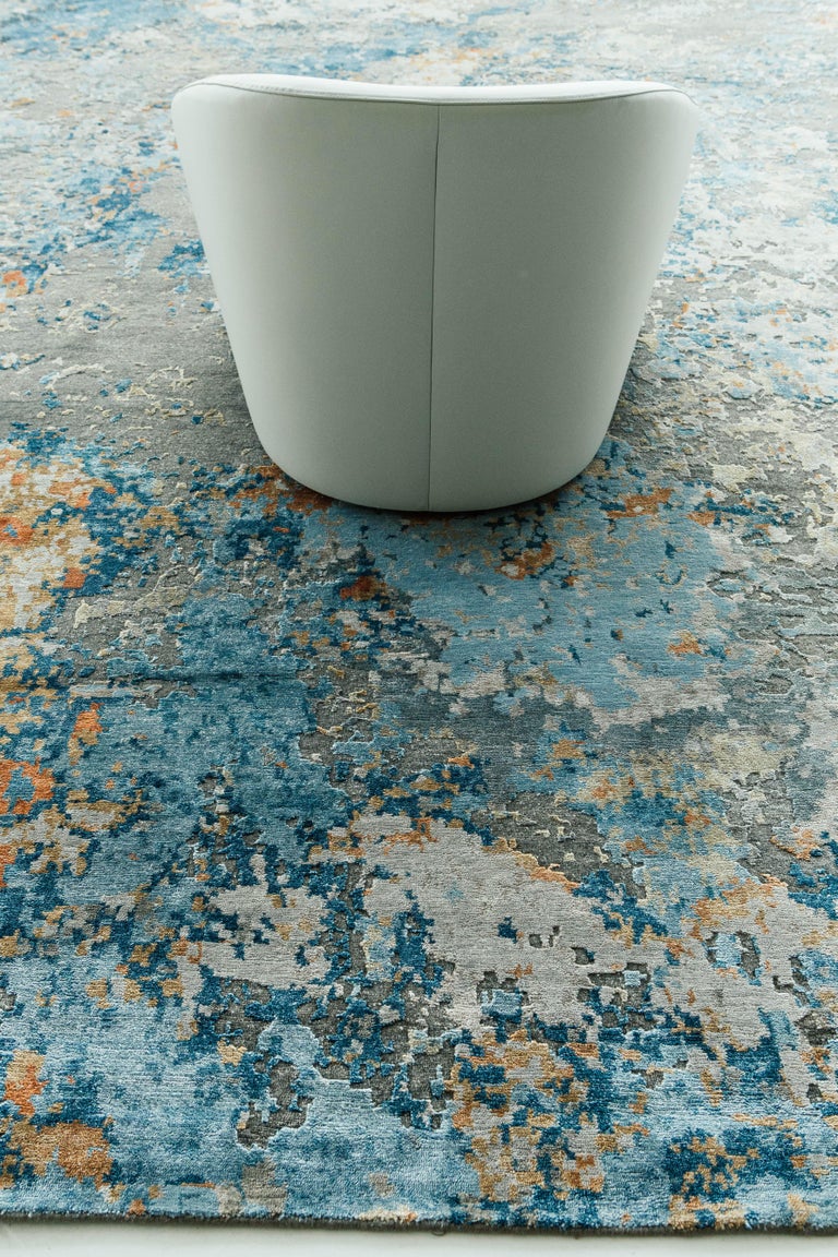 'Venus' Rug Modern Design Bamboo Silk Embossed For Sale at 1stDibs