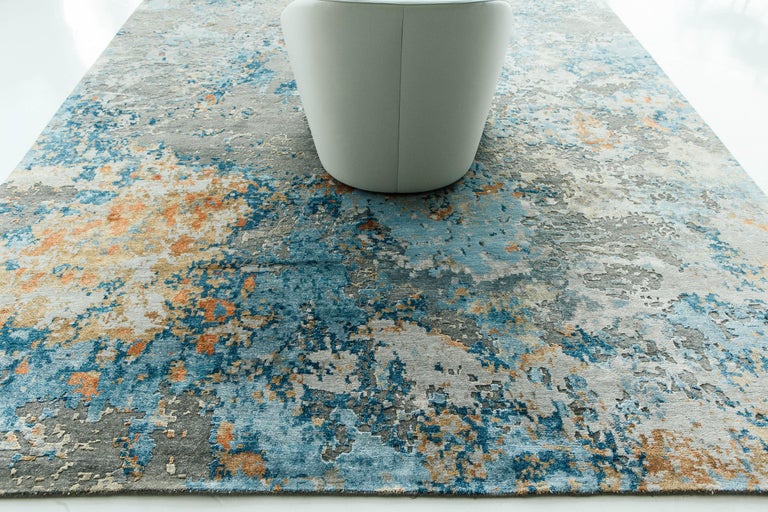 'Venus' Rug Modern Design Bamboo Silk Embossed For Sale at 1stDibs