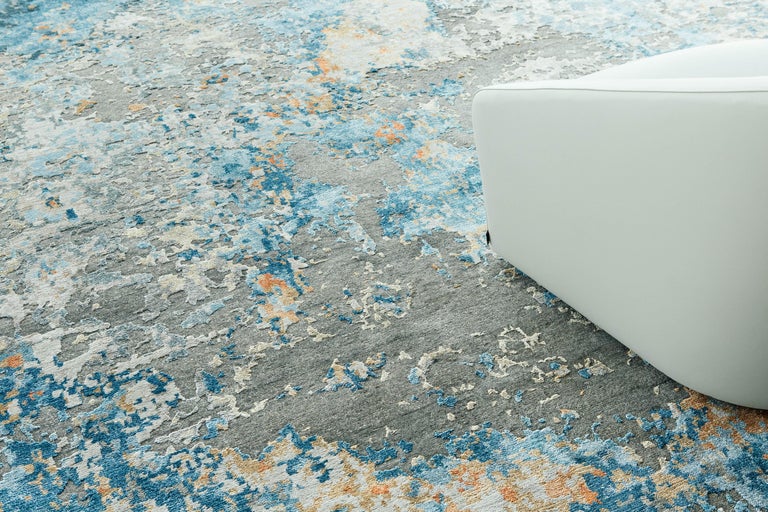 'Venus' Rug Modern Design Bamboo Silk Embossed For Sale at 1stDibs