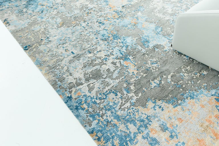 'Venus' Rug Modern Design Bamboo Silk Embossed For Sale at 1stDibs