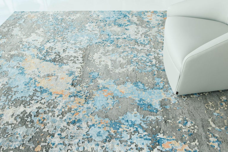 'Venus' Rug Modern Design Bamboo Silk Embossed For Sale at 1stDibs