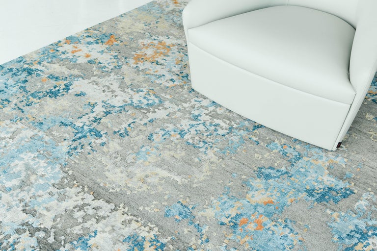 'Venus' Rug Modern Design Bamboo Silk Embossed For Sale at 1stDibs
