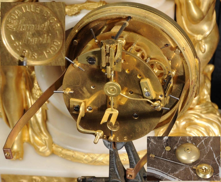 Venus with Amour and Dog, Superb Ormolu and White Mable Clock Set ...