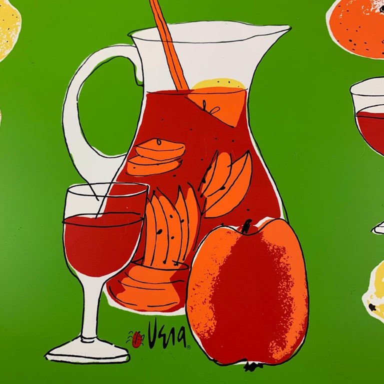 Vera Neumann Sangria Pitcher, Glasses and Citrus Fruit Plastic ...