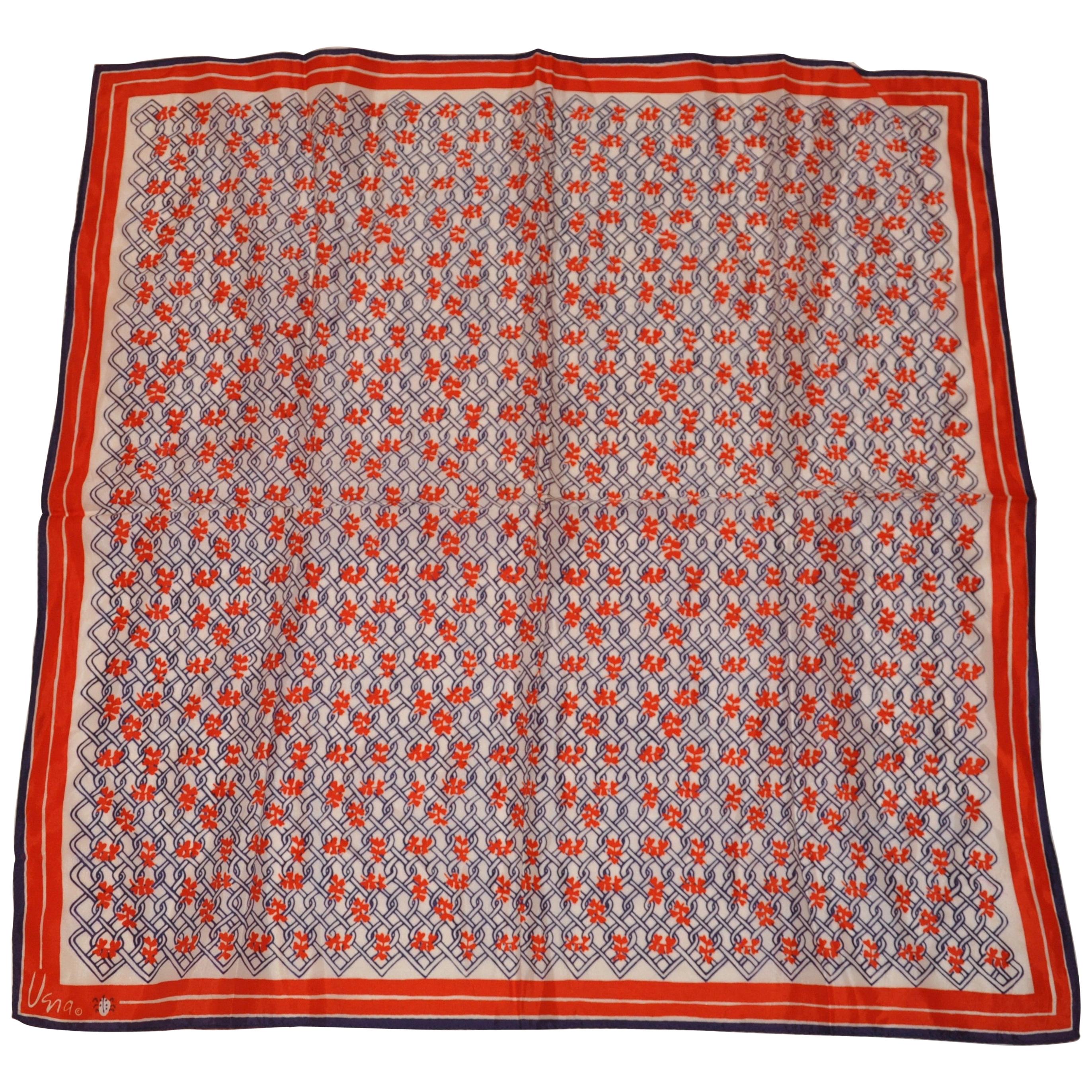 Vera "Shades Of Burgundy and Pinks Bloom Floral" Silk Scarf For Sale at ...