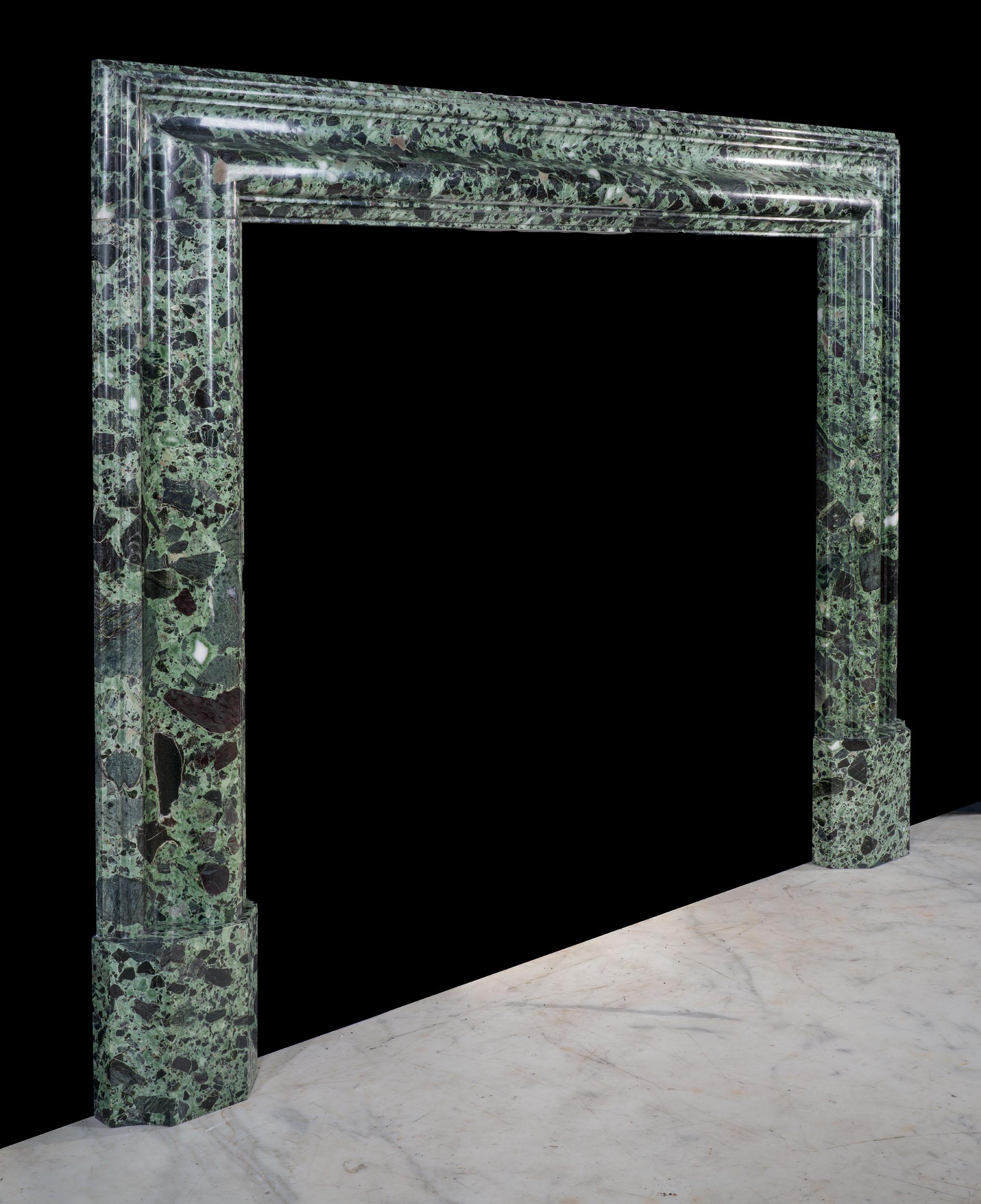 Verde Antico Marble Bolection Fireplace For Sale at 1stDibs