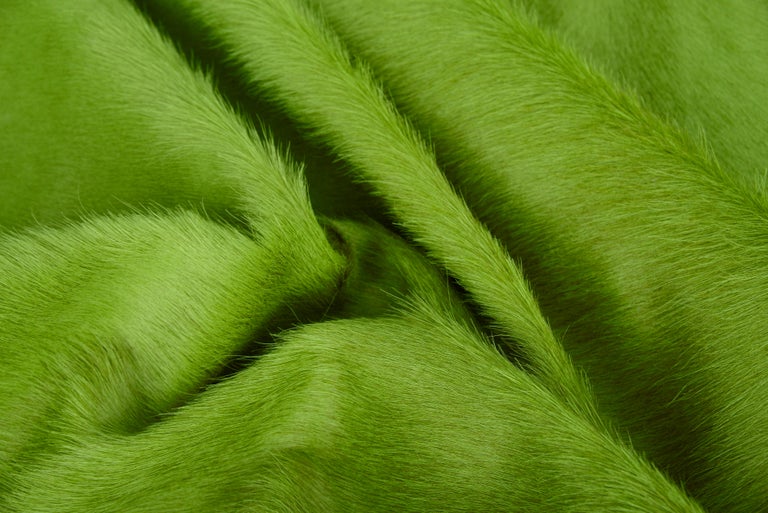 Apple Green Genuine Large European Cowhide Hair Rug at 1stDibs